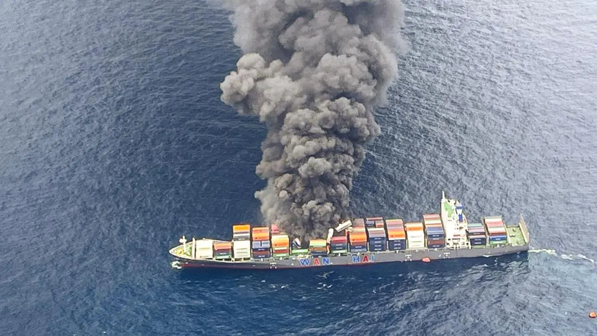 Singapore-Flagged Cargo Ship Catches Fire Off Kerala Coast; Rescue ...